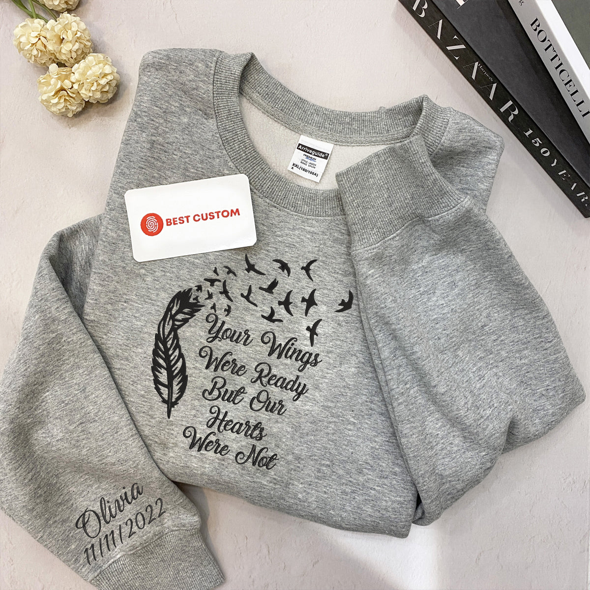 Embroidered Your Wings Were Ready But Our Hearts Were Not Custom Embro ...